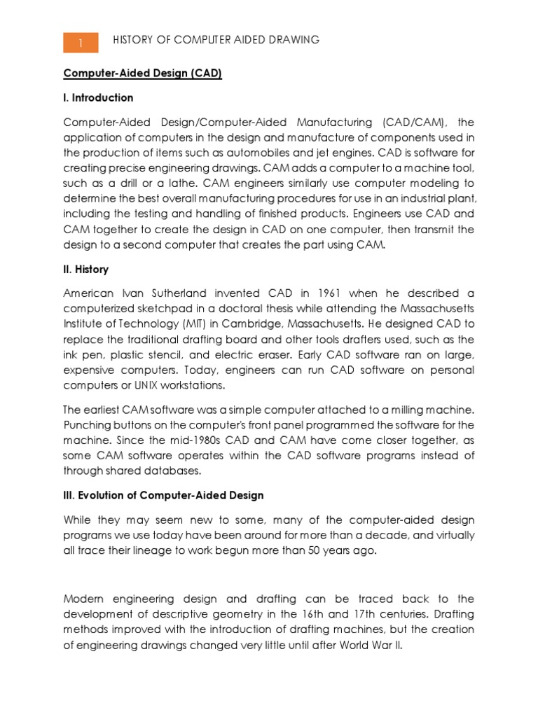 History of Cad | PDF | Computer Aided Design | Product Lifecycle