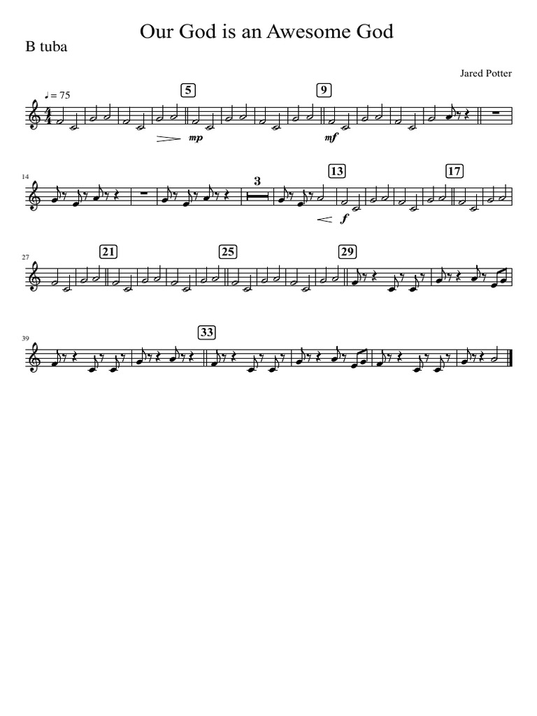 Awesome God Tuba Sheet Music | PDF