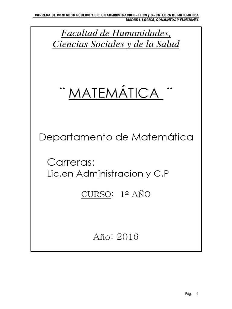 FAC HUMANIDADES Matematicas Guia Teorica Practica1 PLANEACION PDF | PDF | Proposición | Conjunto ...