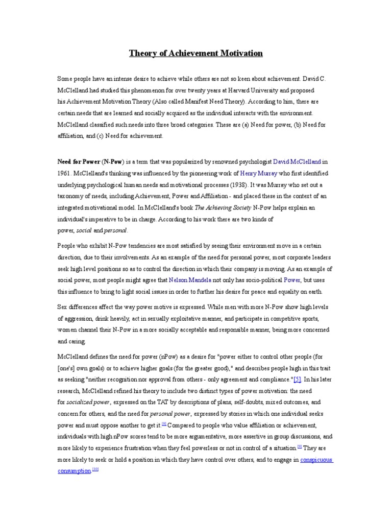 Achievement Motivation | PDF | Motivation | Motivational