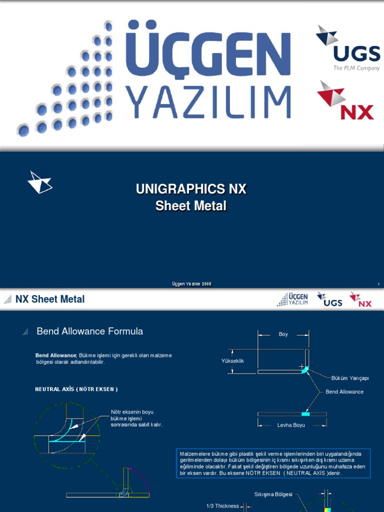 Siemens NX 6 Temel Sheet Metal Eğitimi | PDF