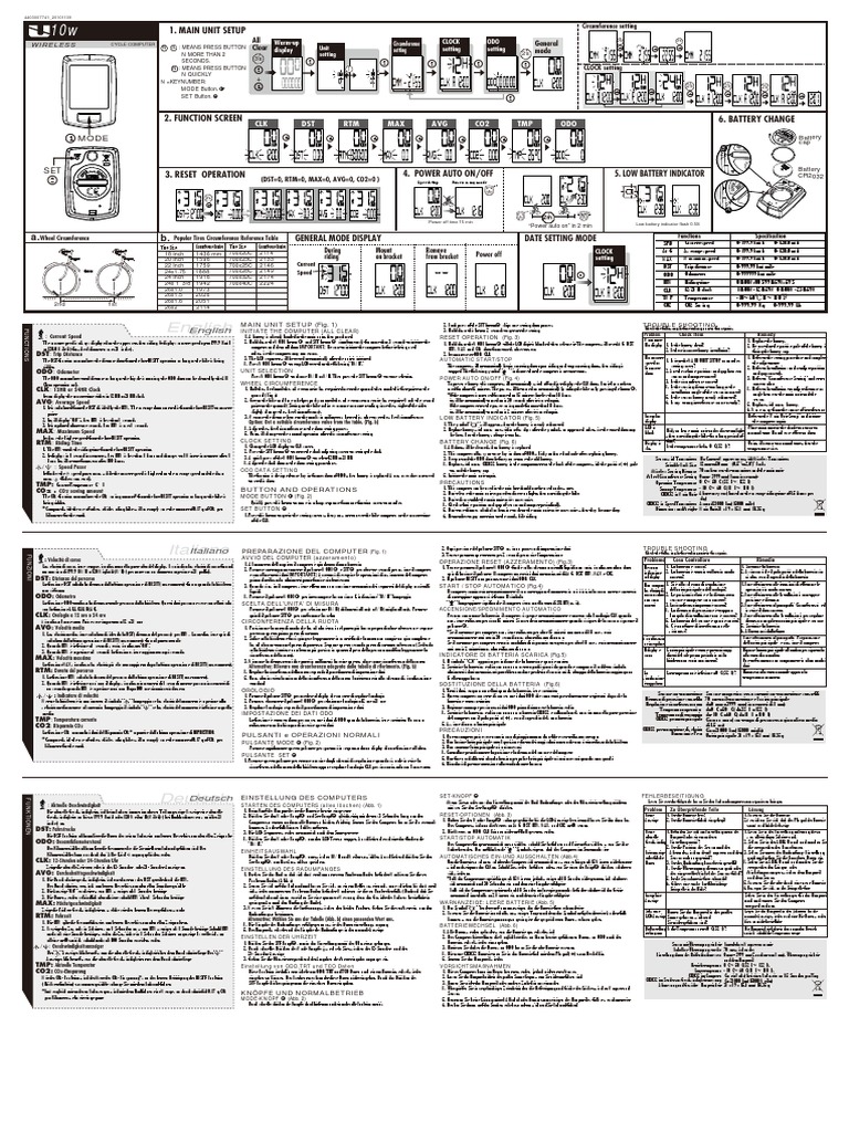 Echowell U10w Cycling Computer PDF | PDF | Clock | Physical Quantities
