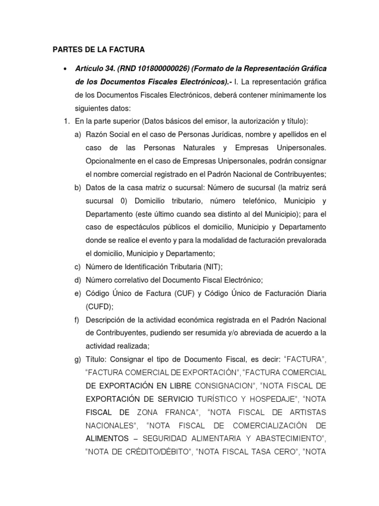 Partes de La Factura | PDF | Internet | Factura