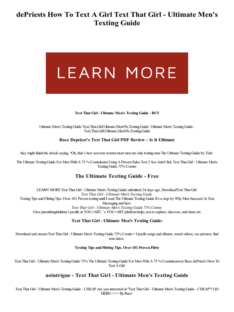 Text That Girl Ultimate Men S Texting Guide 1490427537047 | PDF | Text ...