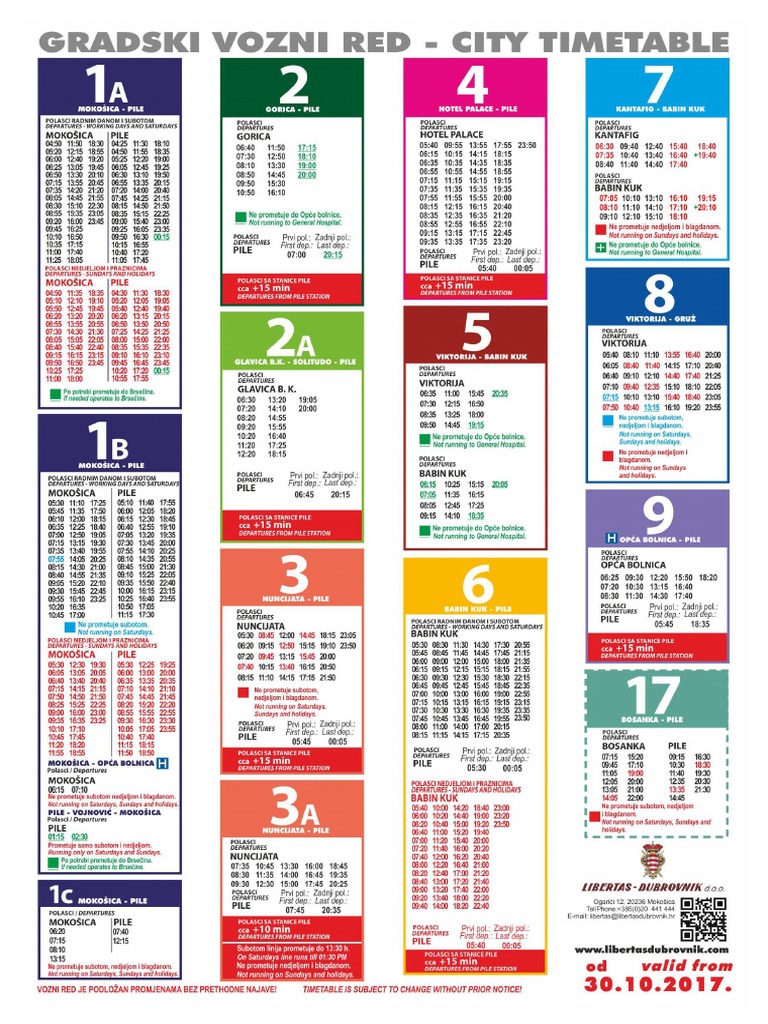 Dubrovnik City Bus Timetable | PDF