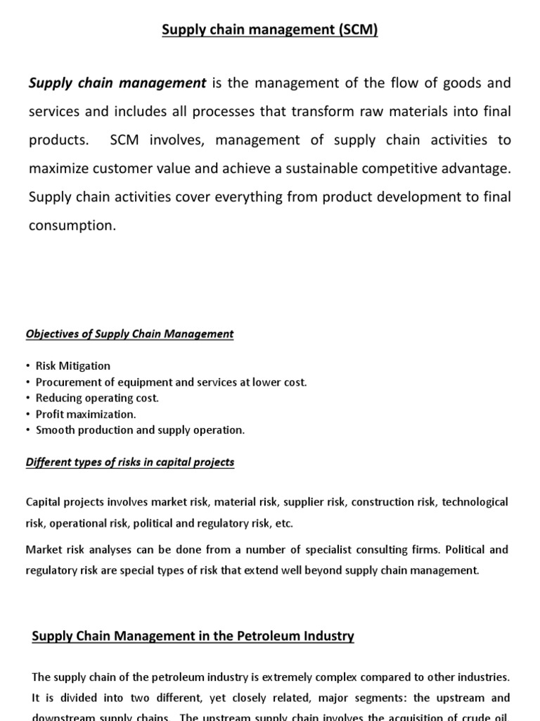 SCM | PDF | Supply Chain | Petroleum