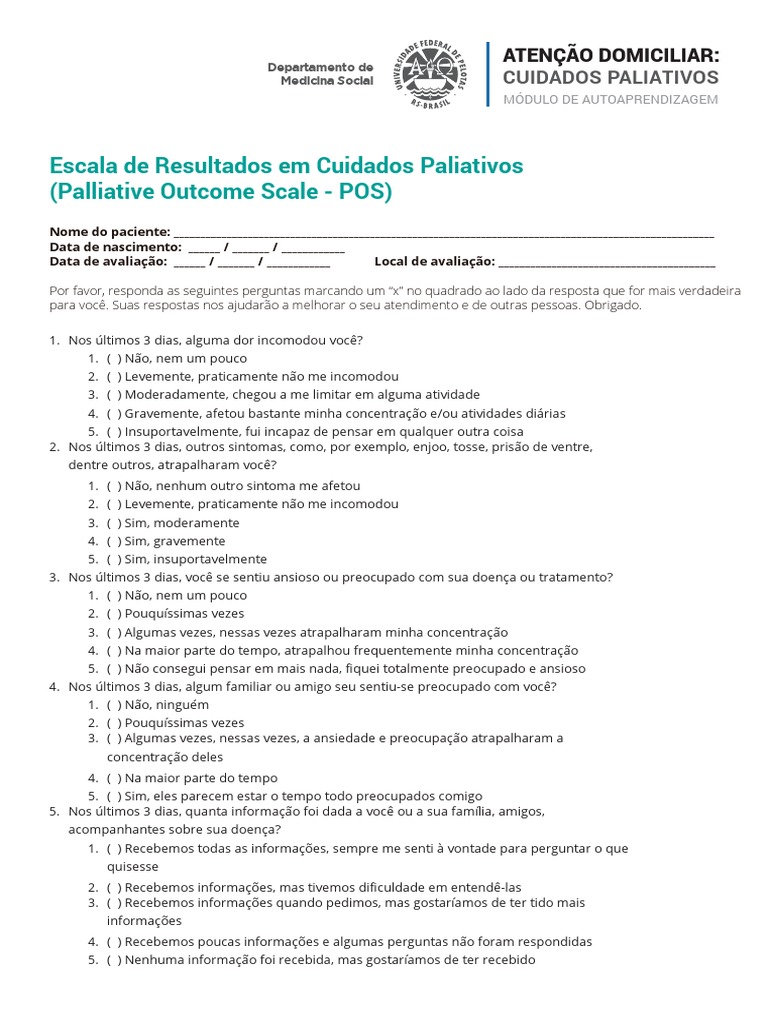 Escala Pos | PDF | Bem-estar | Médico