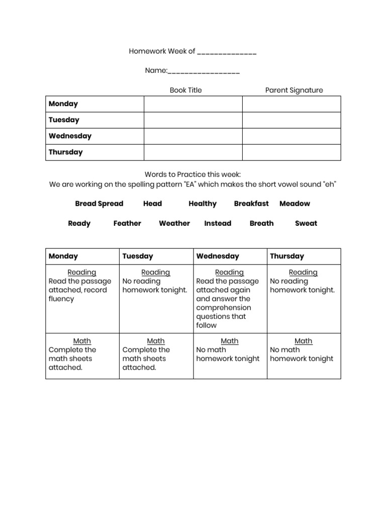 Fake HW Schedule | PDF