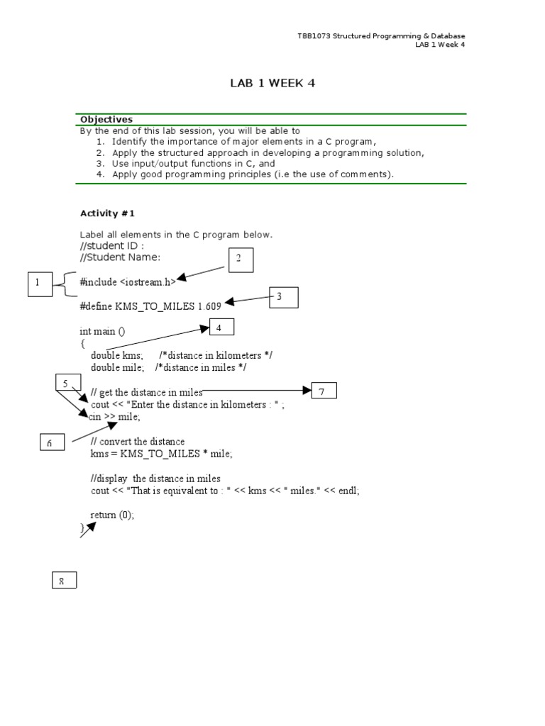LAB 1 WEEK 4 SpdbJan2010-Solution-latest | Download Free PDF | C ...