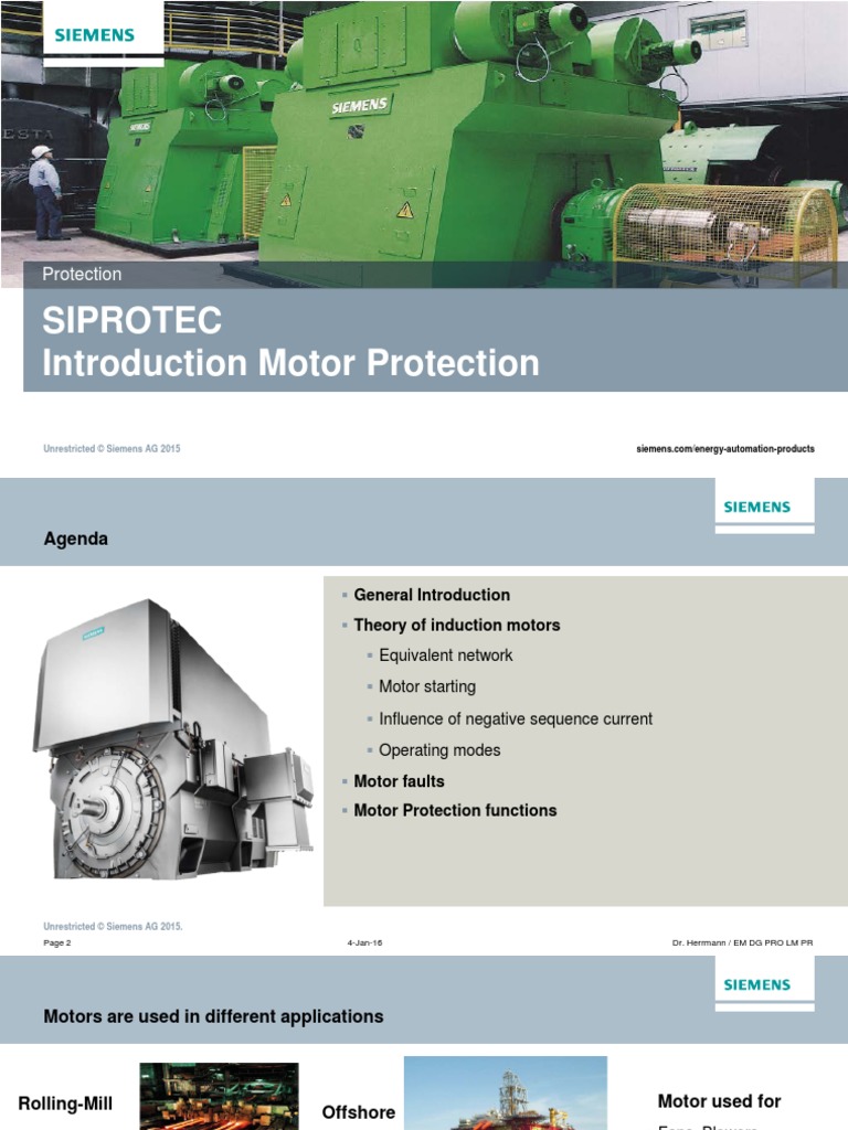 01 Introduction Motor Protection | PDF | Electric Motor | Electrical ...