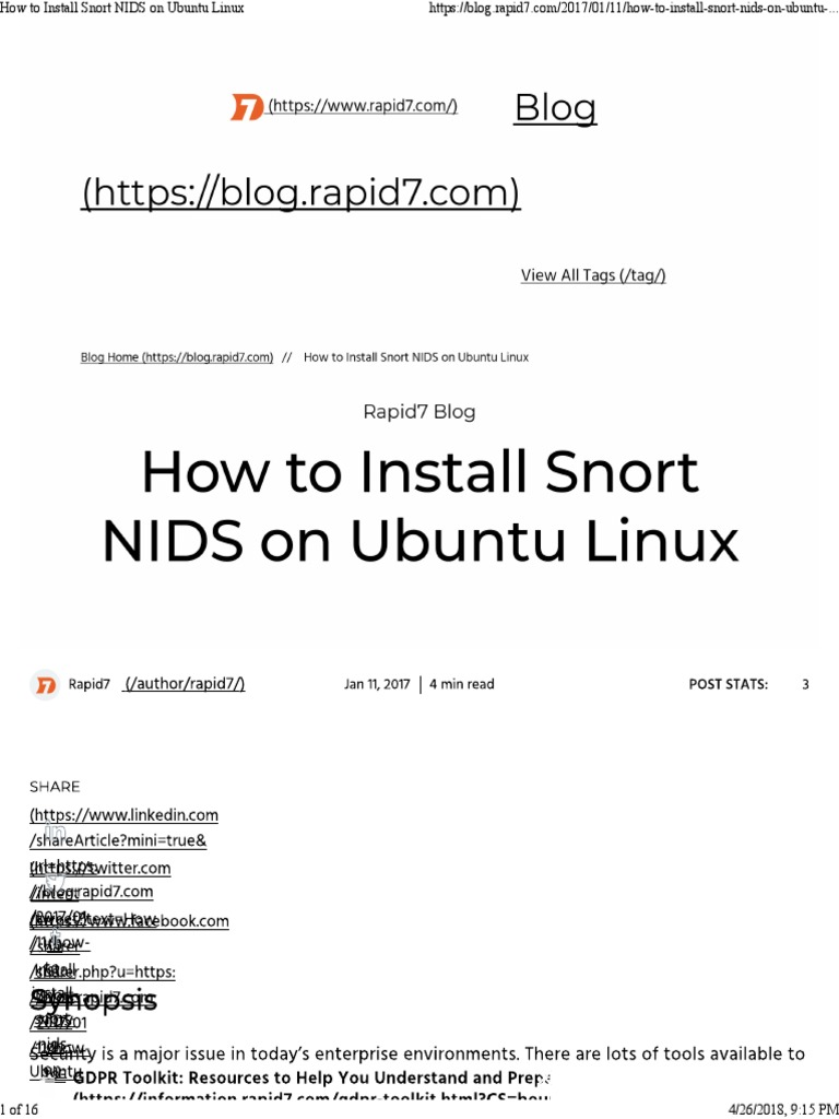 Install Snort | PDF | Linux | Computer Networking