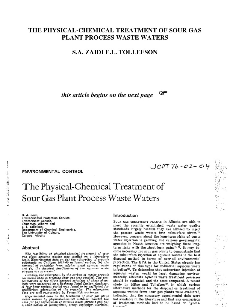 Sour Water Stripping | PDF | Adsorption | Wastewater