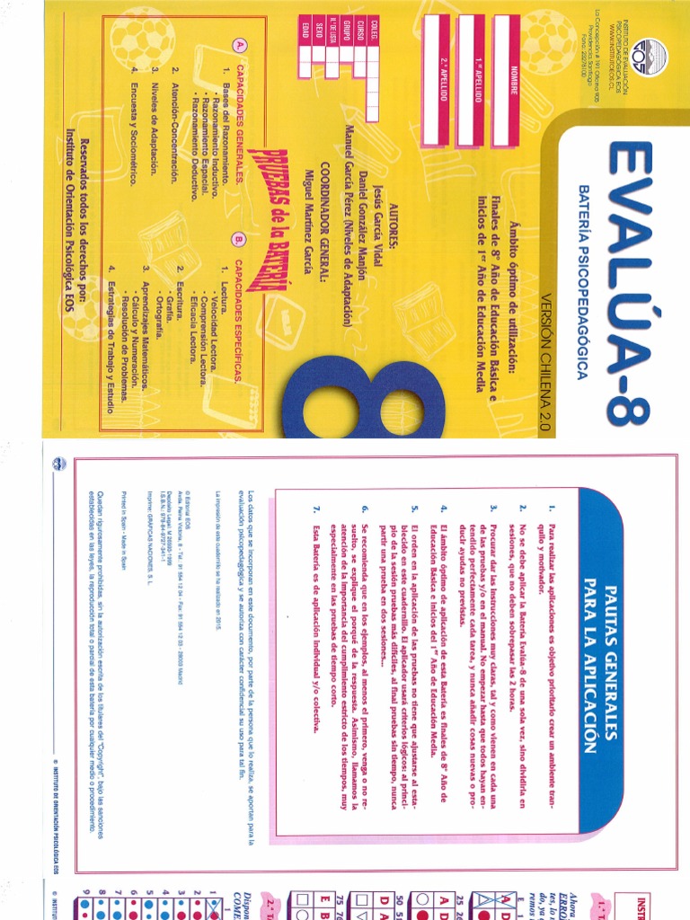 Cuadernillo Evalua 8 | PDF