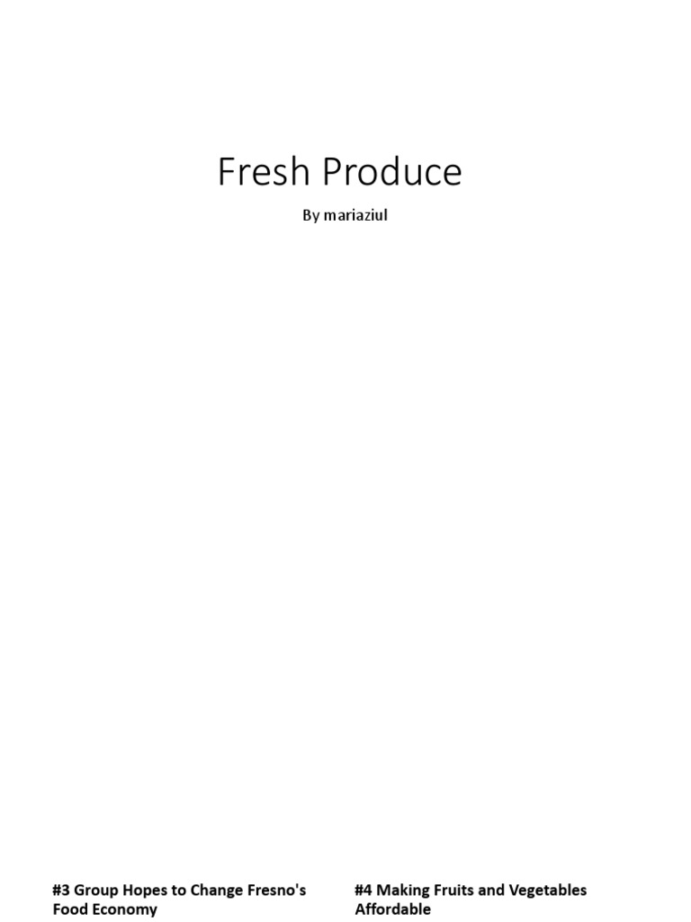 Improving Fresno's Produce Access | PDF