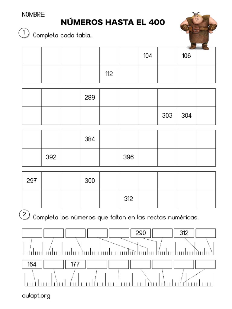 Números Hasta El 400 Repaso 1 | PDF