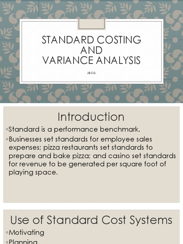 Chapter 7 Standard Costing and Variance Analysis | PDF | Inventory | Cost