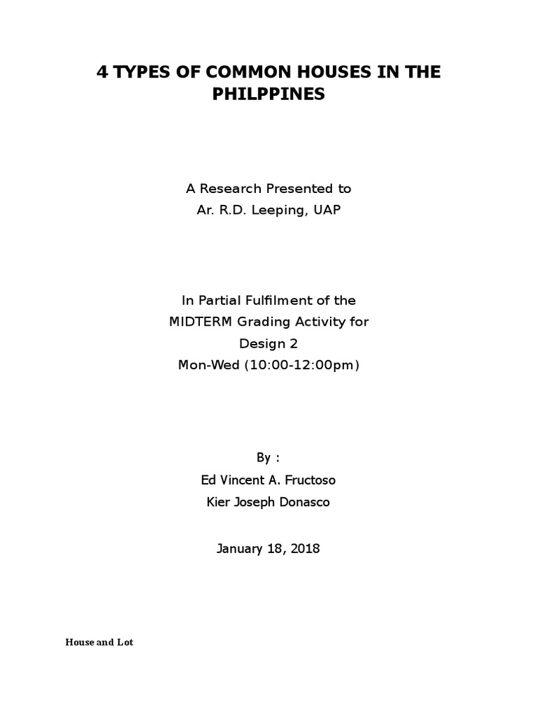 Common House Types in the Philippines | PDF | Condominium | Apartment