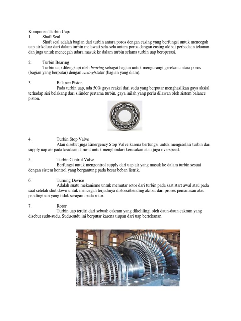 Komponen Dan Prinsip Kerja Turbin Uap PDF
