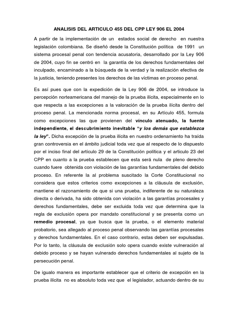 Art 455 CPP | PDF | Evidencia (ley) | Ley procesal