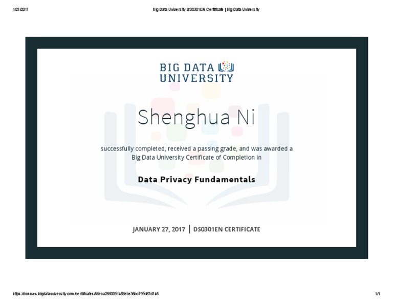 Data Privacy Fundamentals Certificate | PDF | Career & Growth | Business