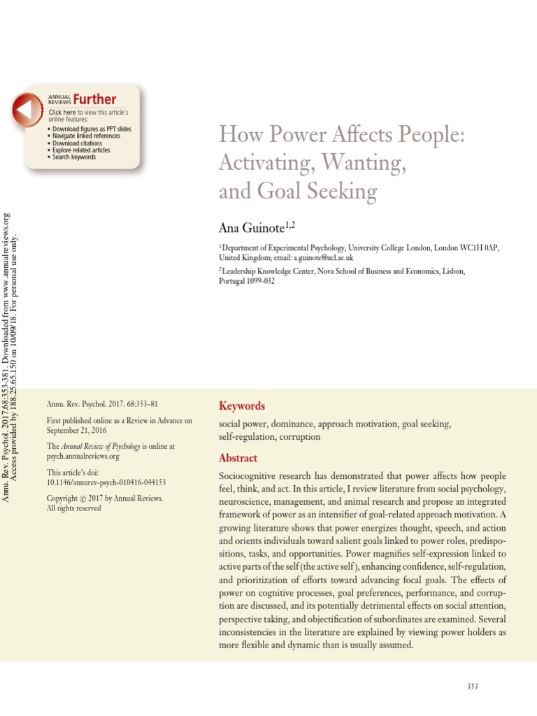 How Power Affects People | PDF | Power (Social And Political) | Affect ...