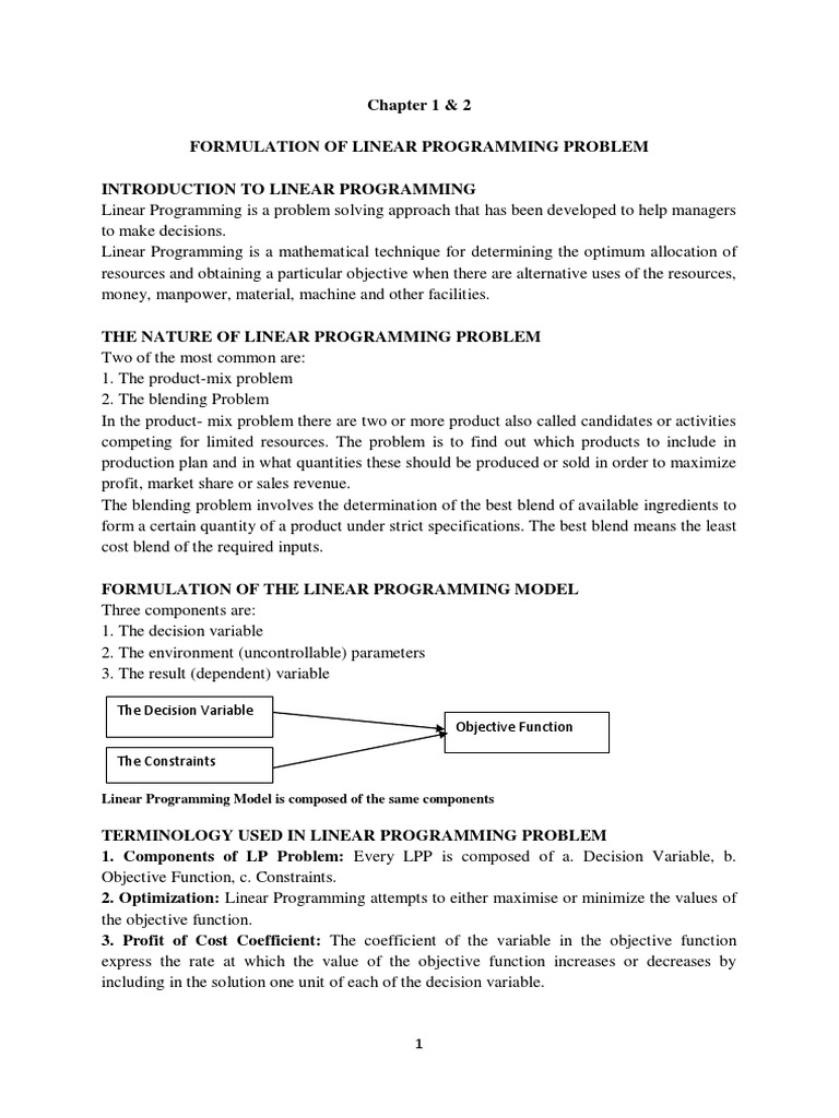 Dormsem1linearprogramming PDF | PDF | Linear Programming | Mathematical Optimization