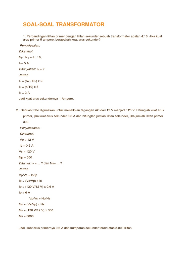 Soal Trafo | PDF