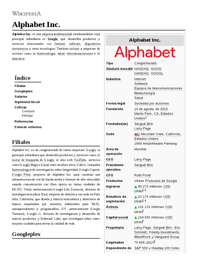 Alphabet Inc. | PDF | Alphabet Inc. | Internet