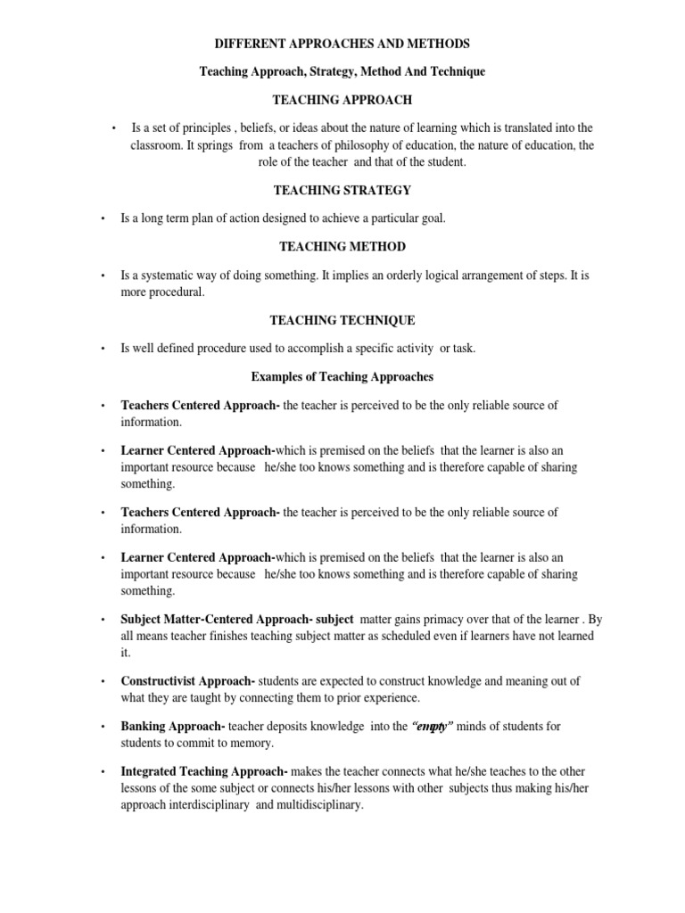 Different Approaches and Methods | PDF | Scientific Method | Constructivism (Philosophy Of ...