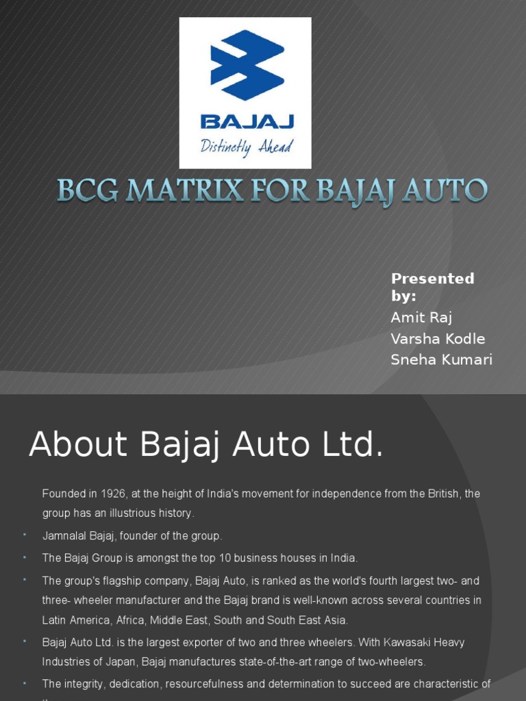 BCG Matrix For Bajaj Auto | PDF | Private Transport | Wheeled Vehicles