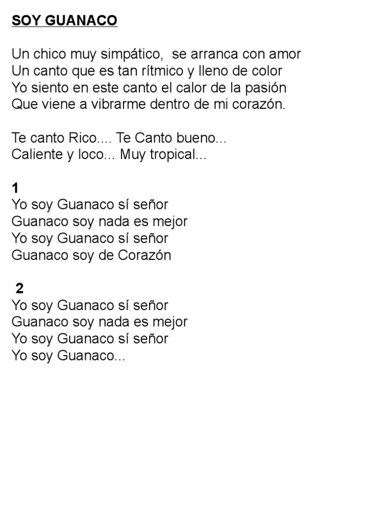 Yo Soy Guanaco | PDF | Entretenimiento (general)
