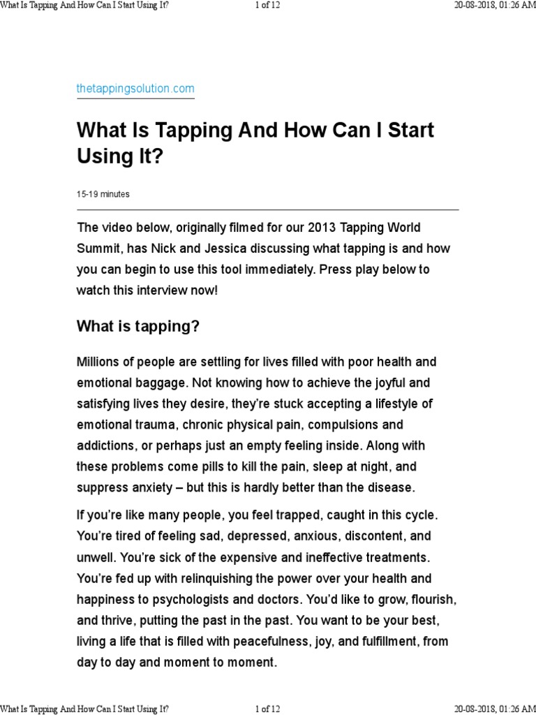 What Is Tapping and How Can I Start Using It? | PDF | Acupuncture ...