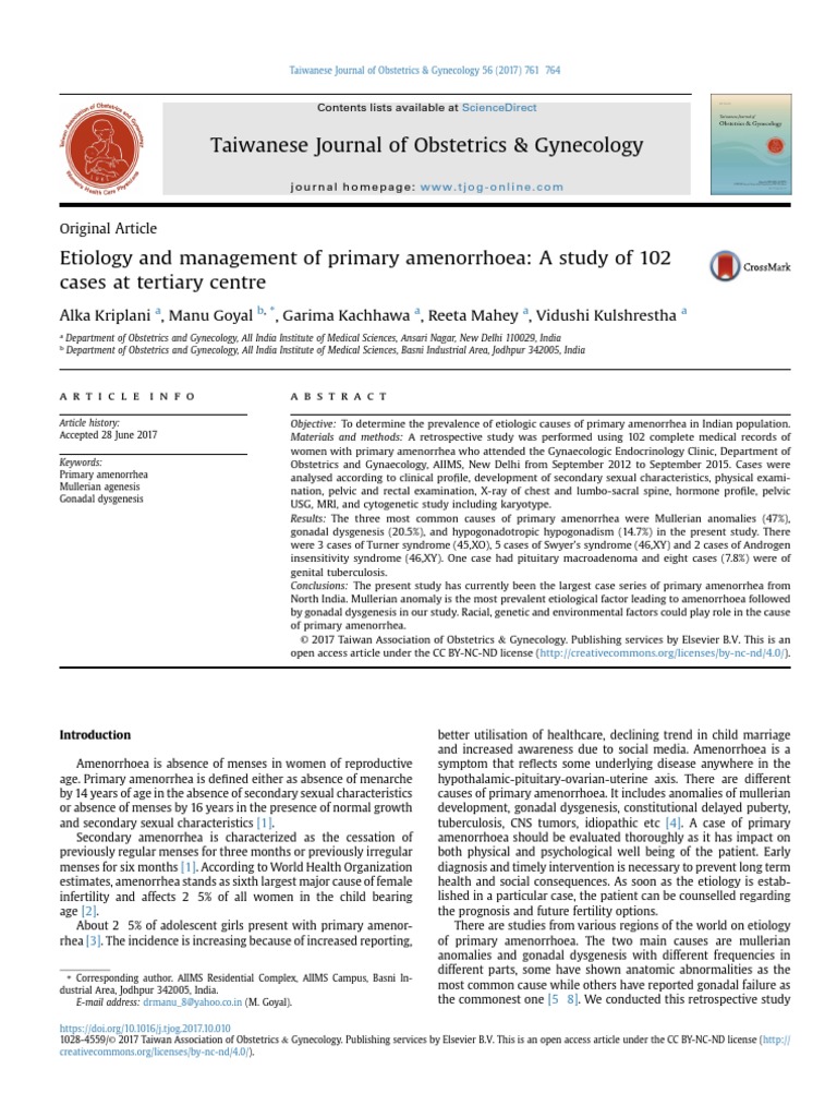 Amenore Primer | PDF | Gynaecology | Women's Health