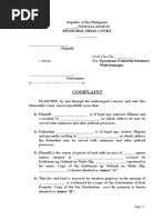 Sample Complaint For Unlawful Detainer | PDF | Civil Law (Common Law) | Lawsuit