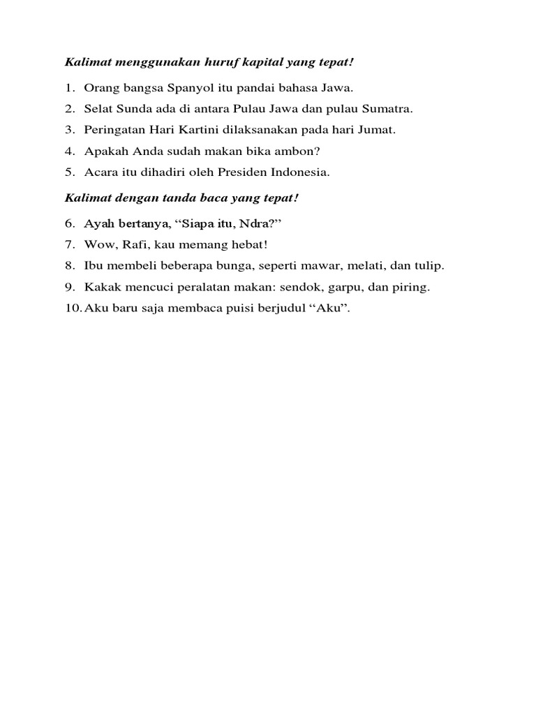 Kunci Jawaban Memperbaiki Ejaan Dan Tanda Baca | PDF | Griya & Taman