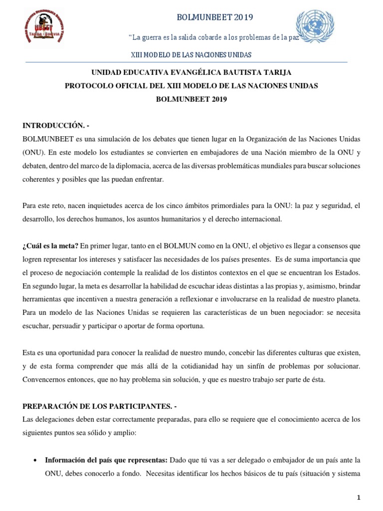 Protocolo Oficial | Naciones Unidas | Política internacional