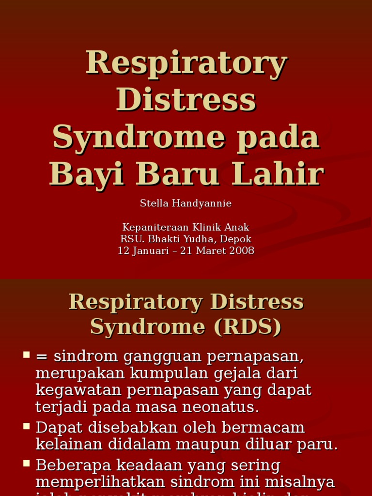 Respiratory Distress Syndrome Pada Bayi Baru Lahir | PDF
