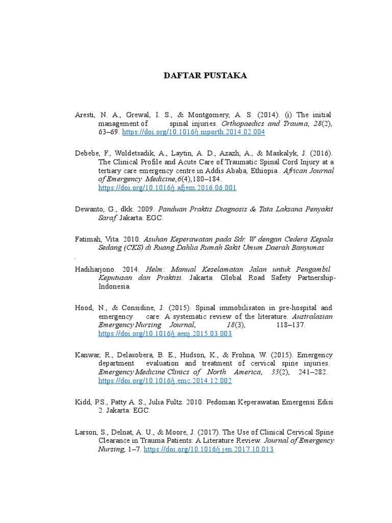 DAFTAR PUSTAKA Gadar 1 | PDF | Traumatology | Health Care
