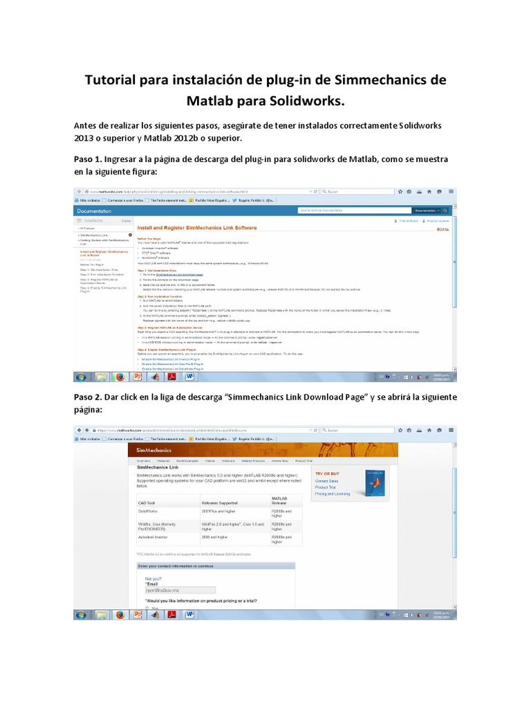 Tutorial para Instalacion de Plug-In Matlab-Solidworks | PDF | Software | Informática