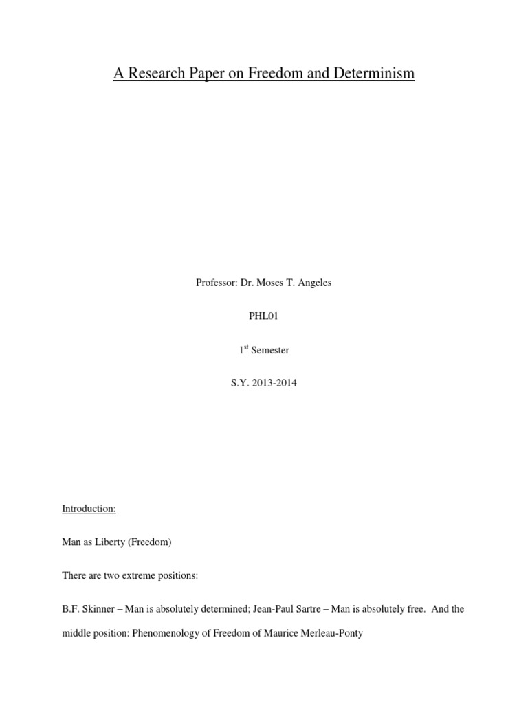 Freedom and Determinism | PDF | Free Will | Determinism