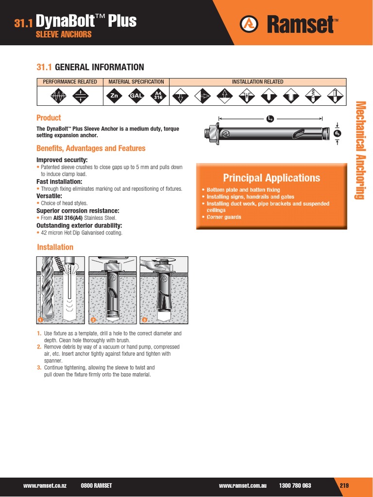 Ramset Specifiers Anchoring Resource Book ANZ - DynaBolt Plus ...