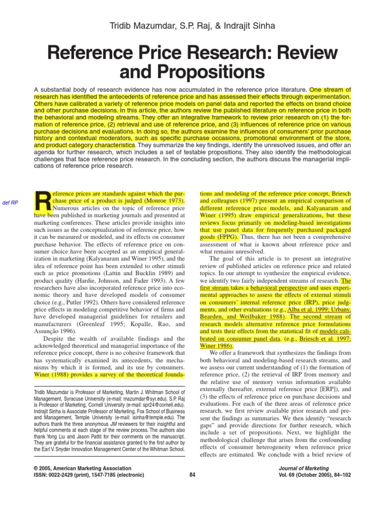 2005 - Reference Price Research | PDF | Retail | Brand
