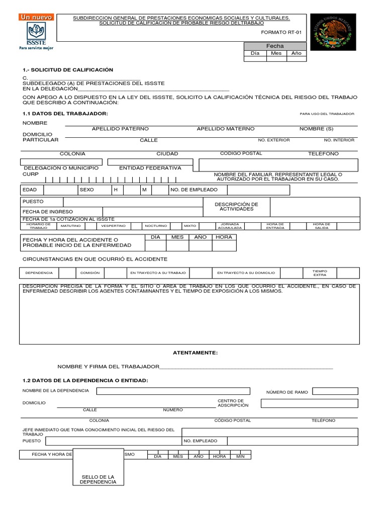 Formatos Nuevos Del ISSSTE Word | PDF | Cuidado de la salud | Medicina