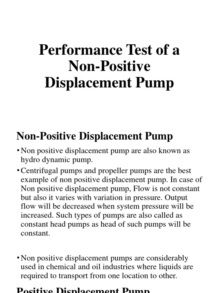 Performance Test of A Non-Positive Displacement Pump | PDF | Business ...