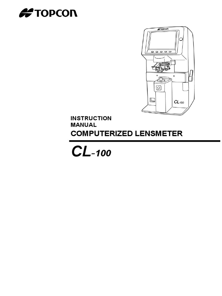 Lensometro Topcon | PDF | Lens (Optics) | Contact Lens