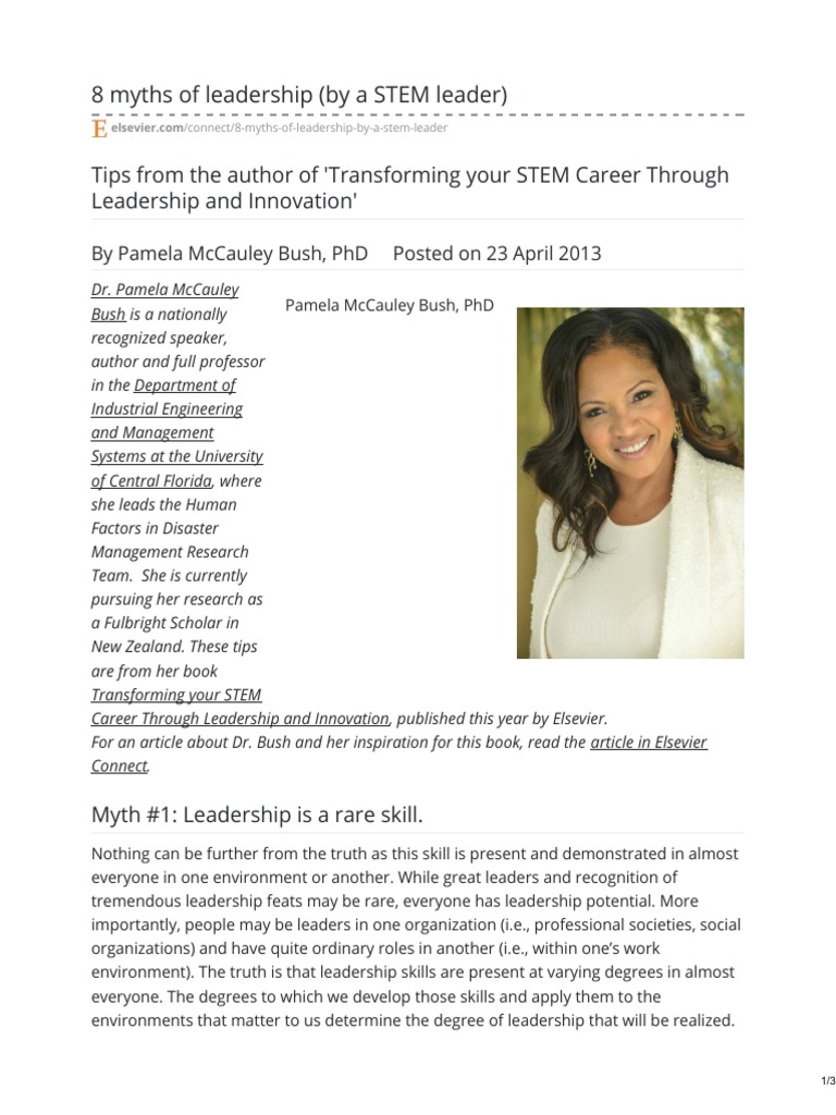 8 Leadership Myths Debunked by STEM Expert | PDF | Leadership ...