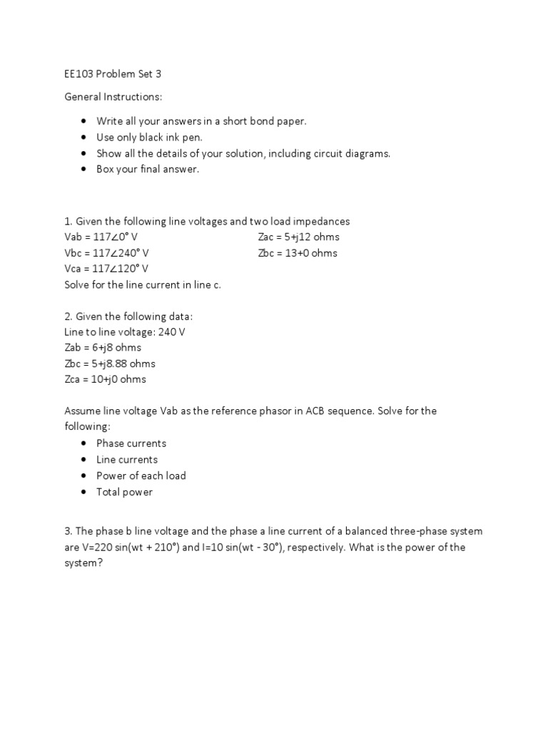 EE103 Problem Set 3 | PDF
