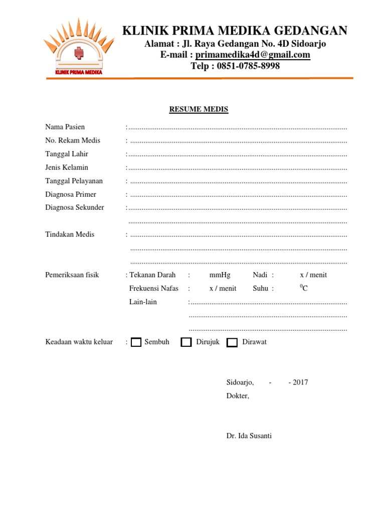 Fomr Resum Medis | PDF