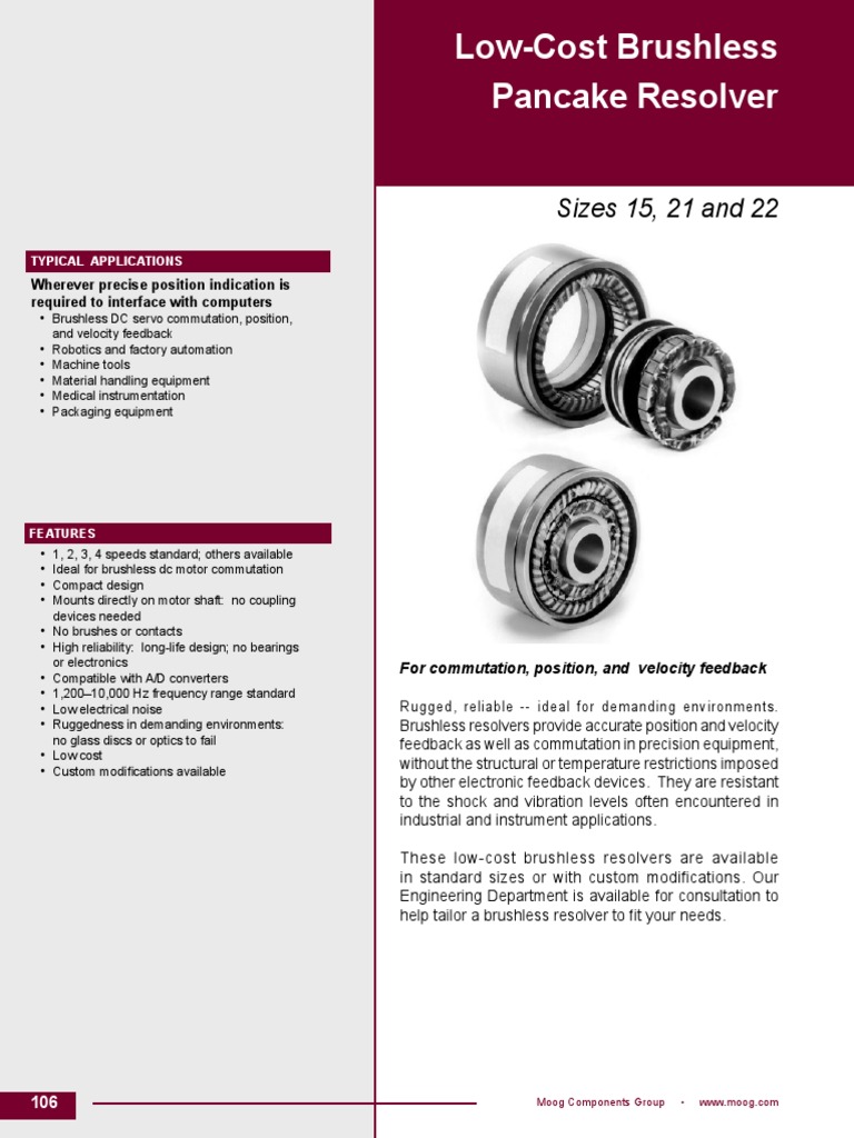 Low-Cost Brushless Pancake Resolver: Sizes 15, 21 and 22 | Download ...