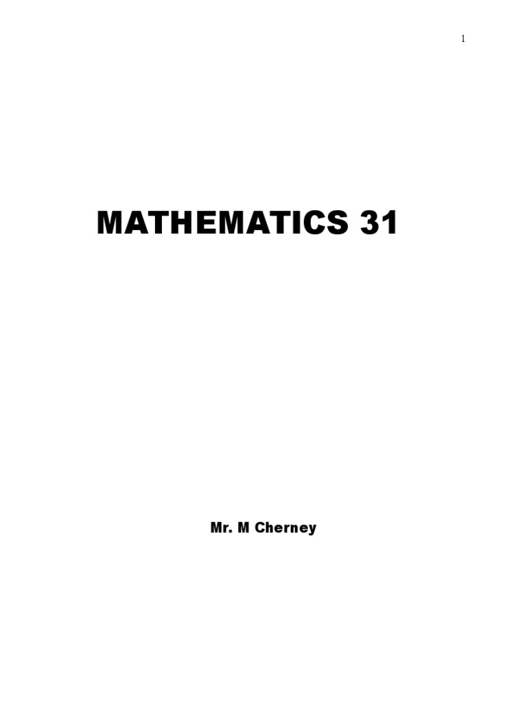 Mathematics 31 Course Outline | PDF | Trigonometric Functions | Sine